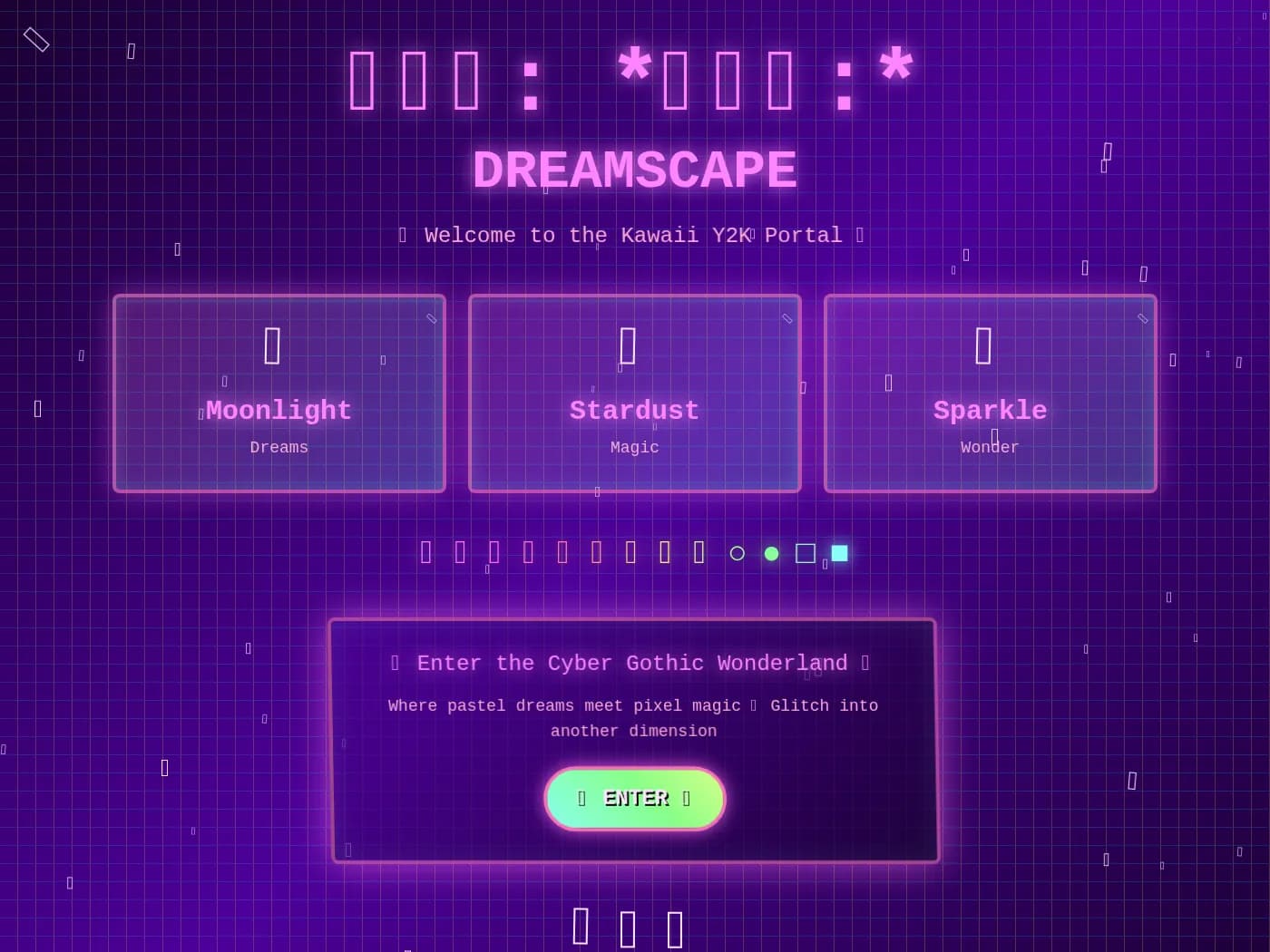 Kawaii Y2K Dreamscape Web Experience