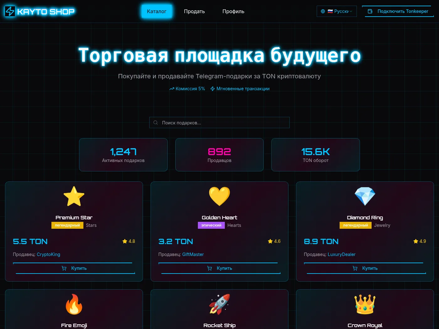 KAYTO SHOP: Telegram Gift Marketplace for TON