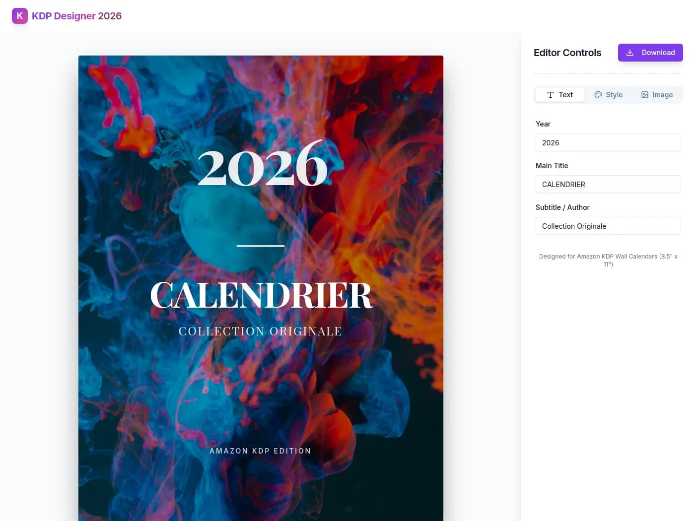 Calendrier KDP Original 2026