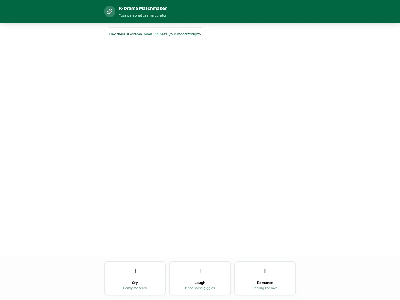 K-Drama Matchmaker: Playful Chat-Based Recommendation App