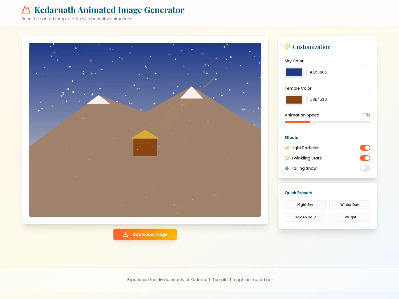 Kedarnath Animated Image Generator