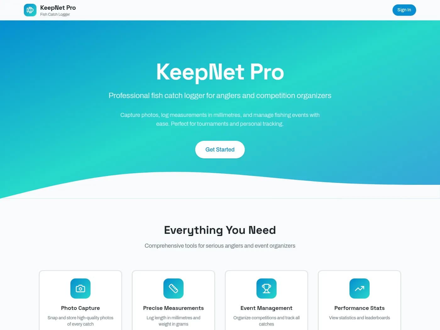 KeepNet Pro — Fish Catch Photo & Measurement Logger