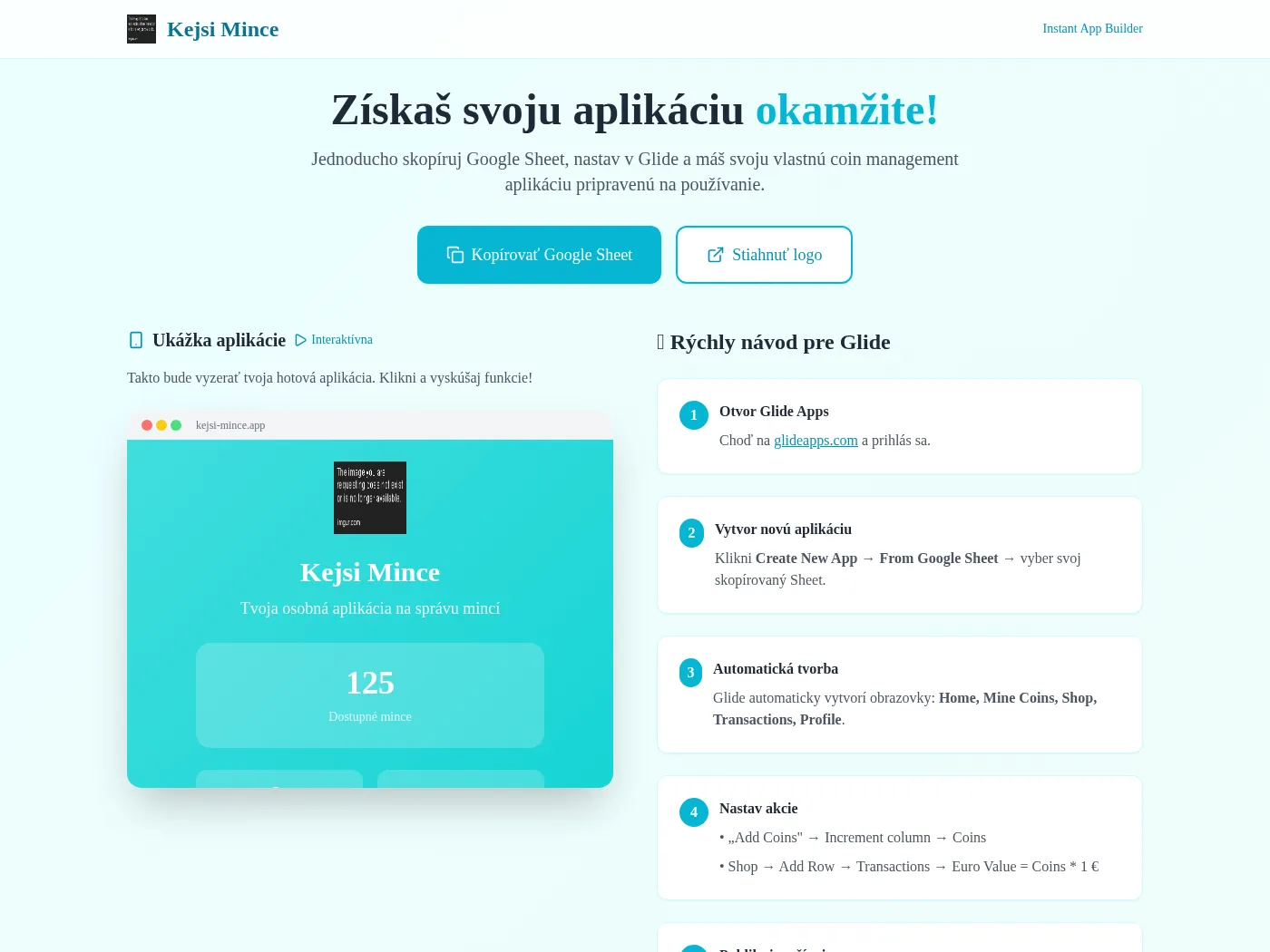 Kejsi Mince Instant App Builder
