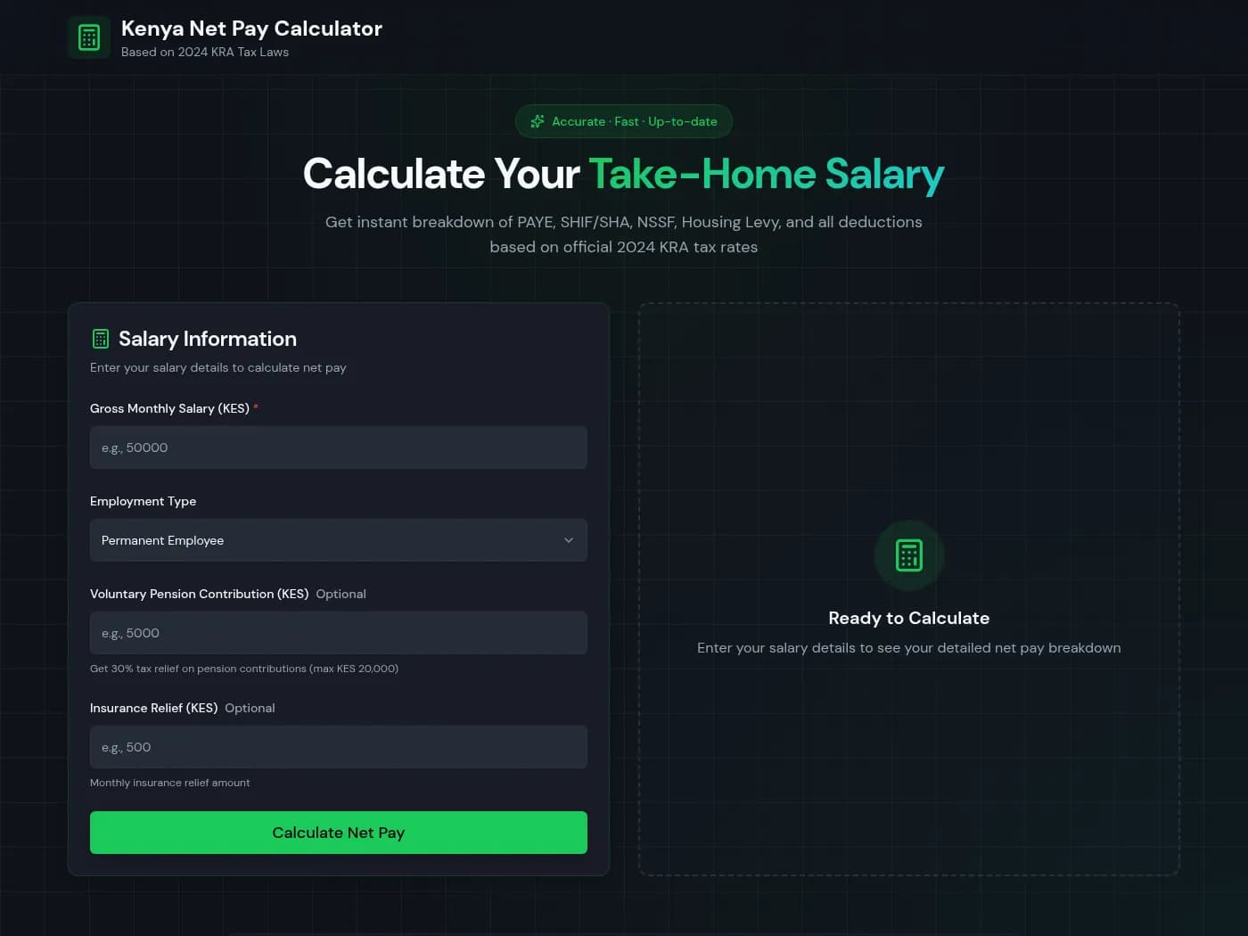 Kenya Net Pay Calculator: Accurate Salary & Tax Breakdown App