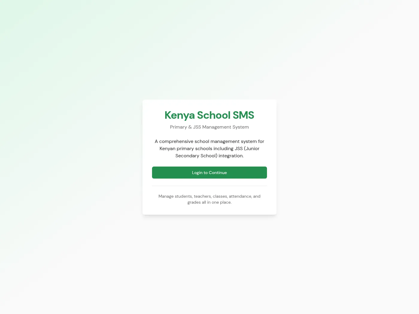 Kenyan Primary School Management System with JSS Integration