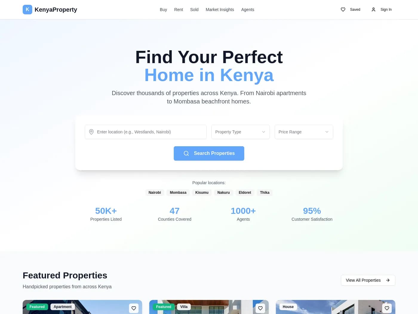 Kenya Property Search Platform