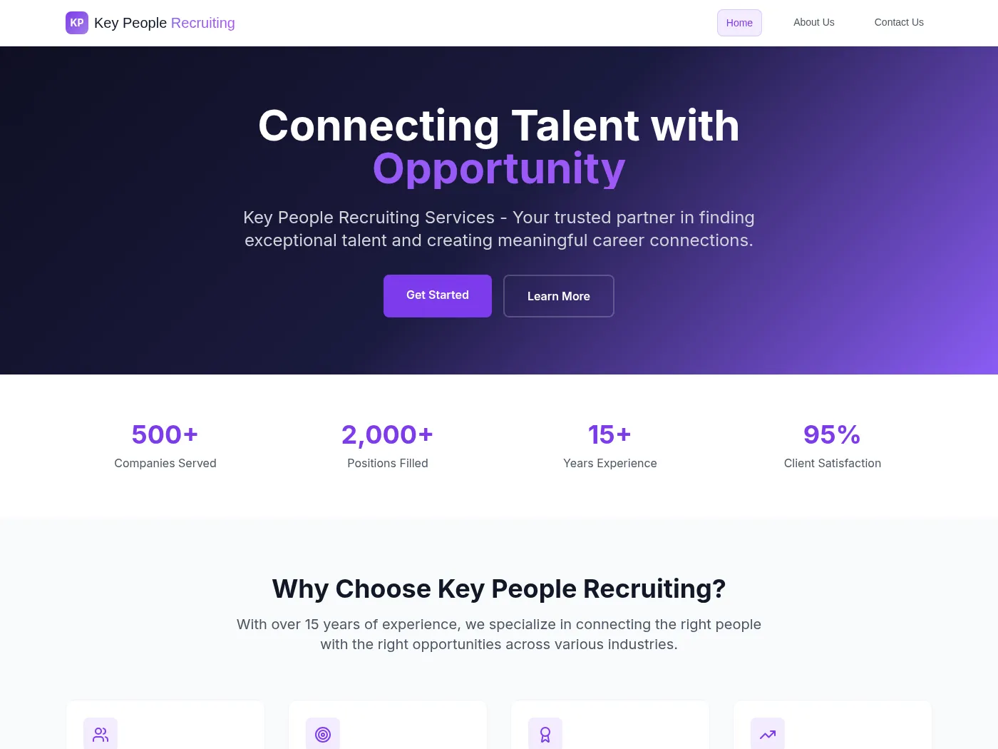 Key People Recruiting Services Website