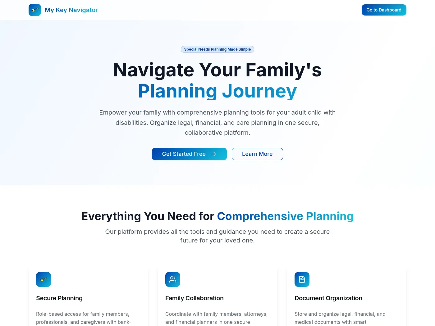 My Key Navigator: Special Needs Planning Platform for Families
