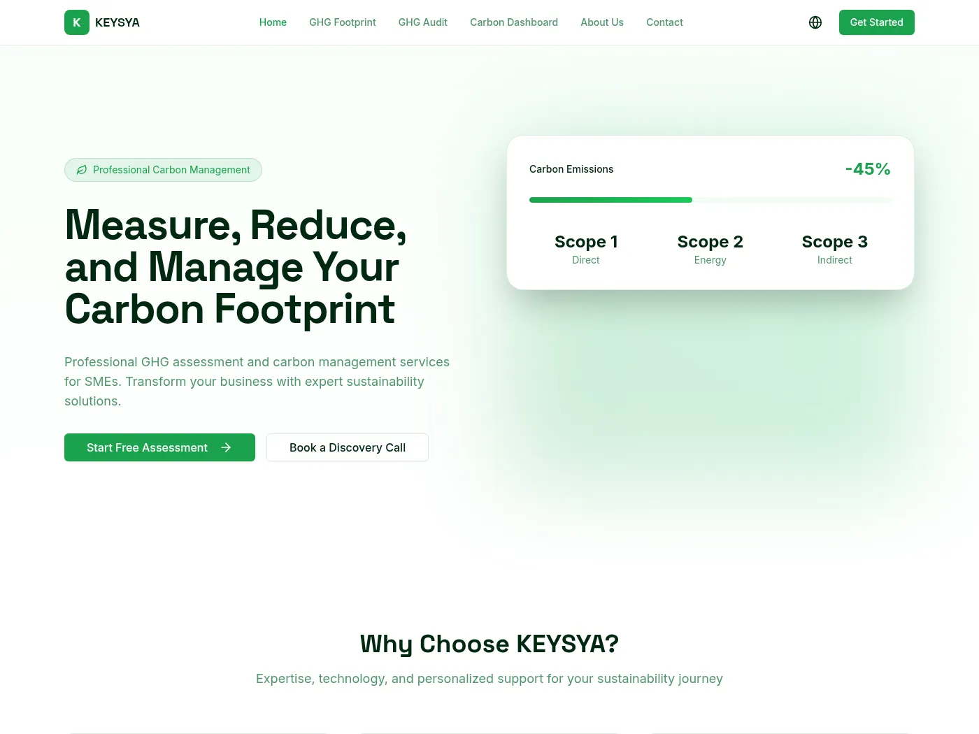 KEYSYA Carbon Management Professional Website