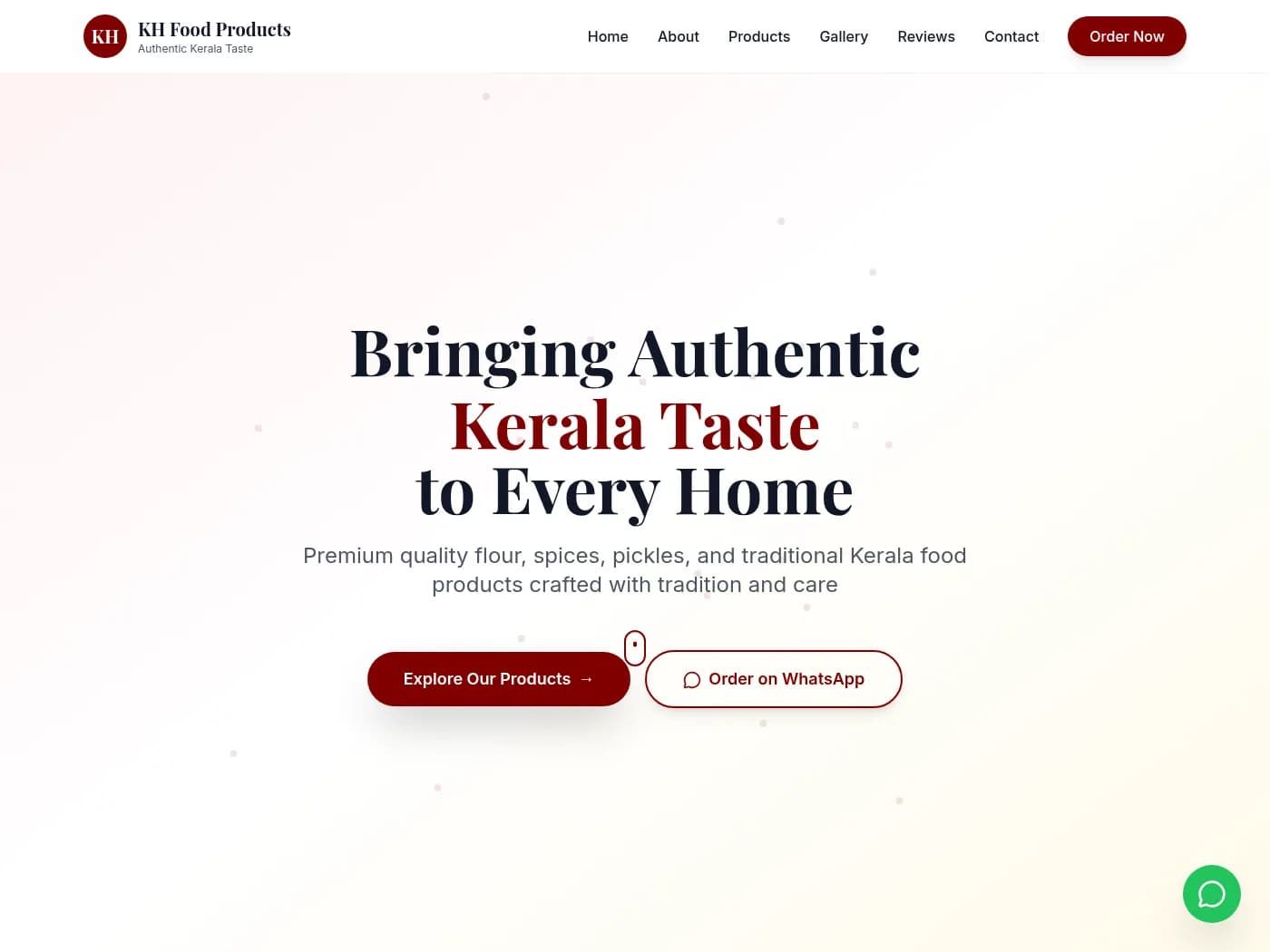 KH Food Products Animated Website
