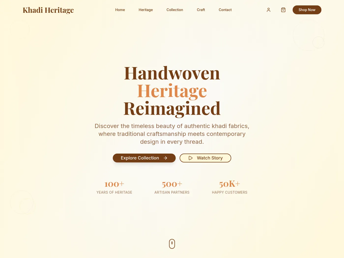 Khadi 3D Animated Landing Page