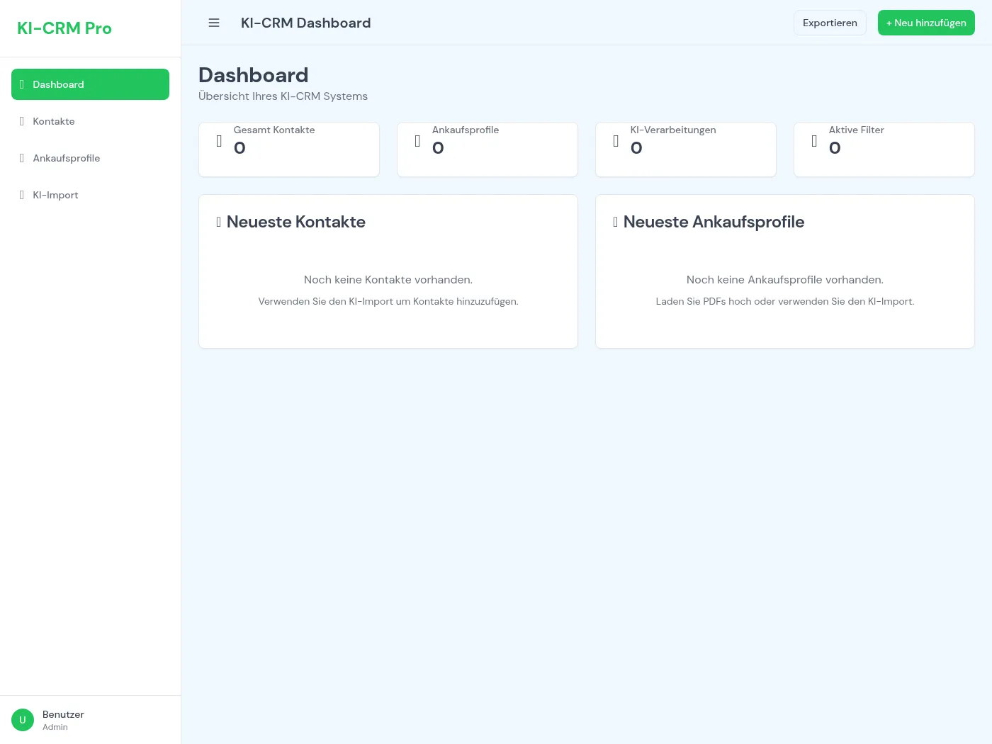 KI-gestütztes CRM mit automatisierter Kontakt- und Ankaufsprofilerstellung