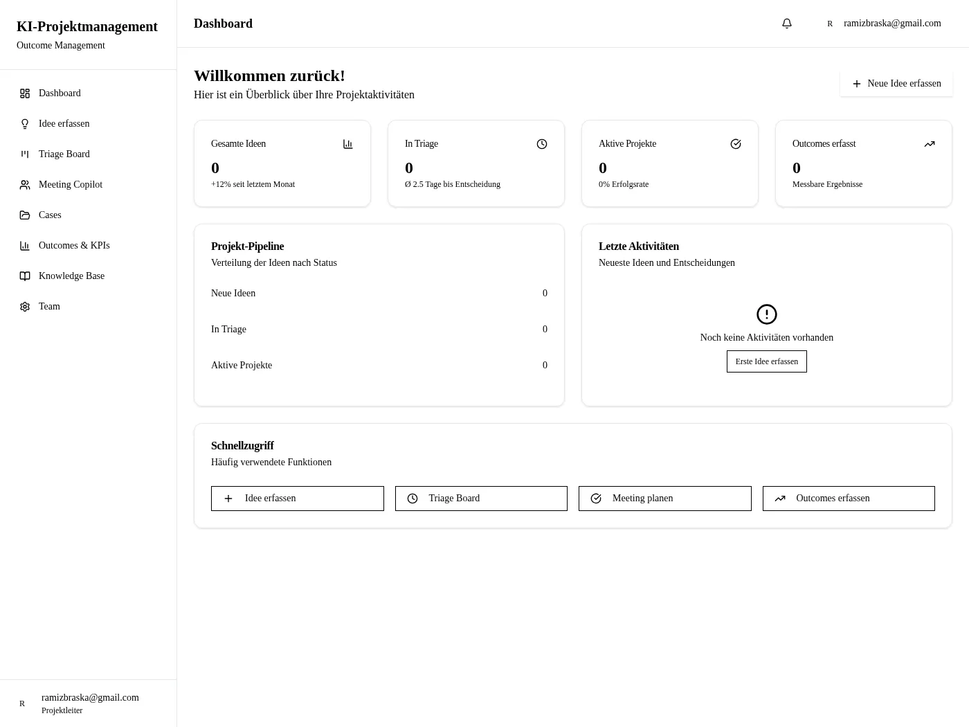 KI-gestütztes Projektentscheidungs- und Outcome-Management