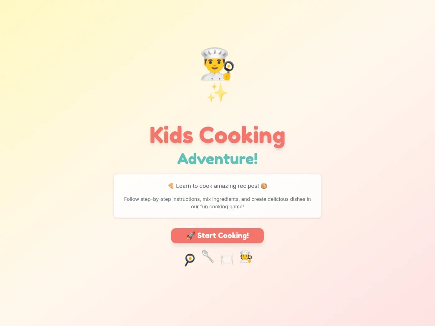 Kids Cooking Adventure Game