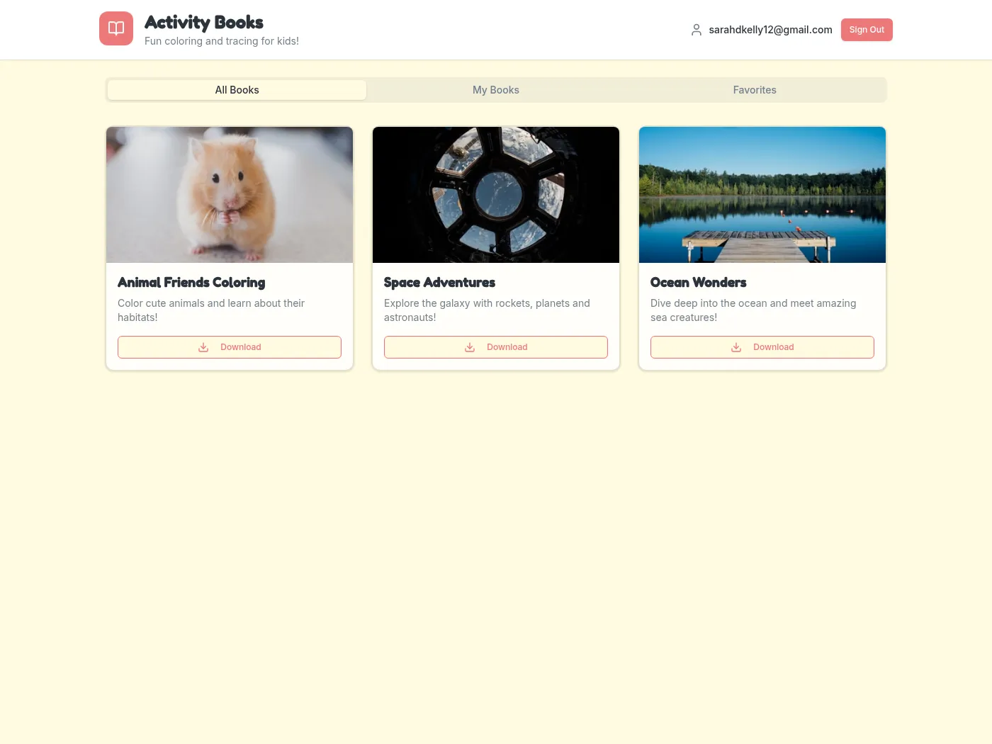 Children's Interactive Activity Book App