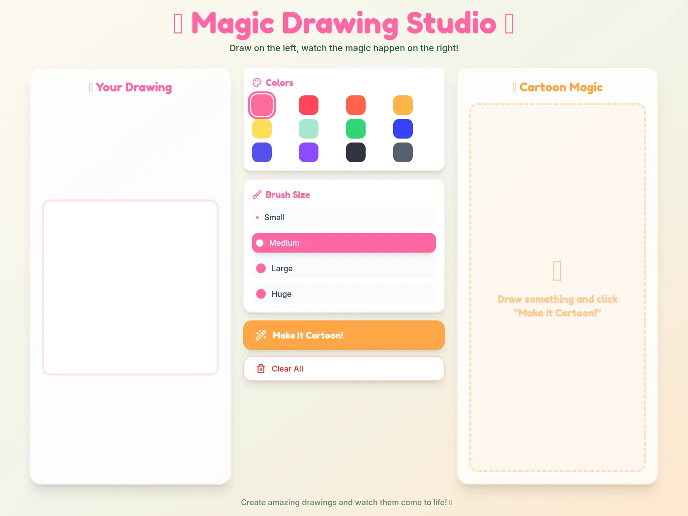 Kids' Drawing to Cartoon Screen