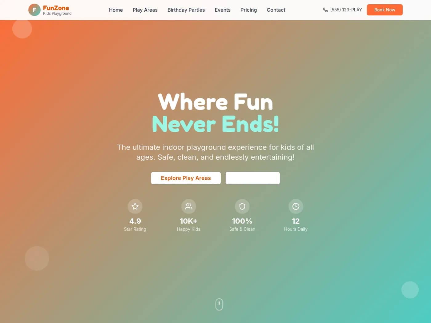 Kids Indoor Playground Website