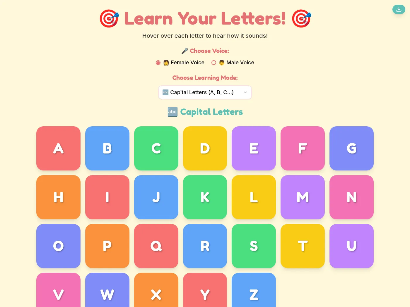 Interactive Letter Learning App for Kids