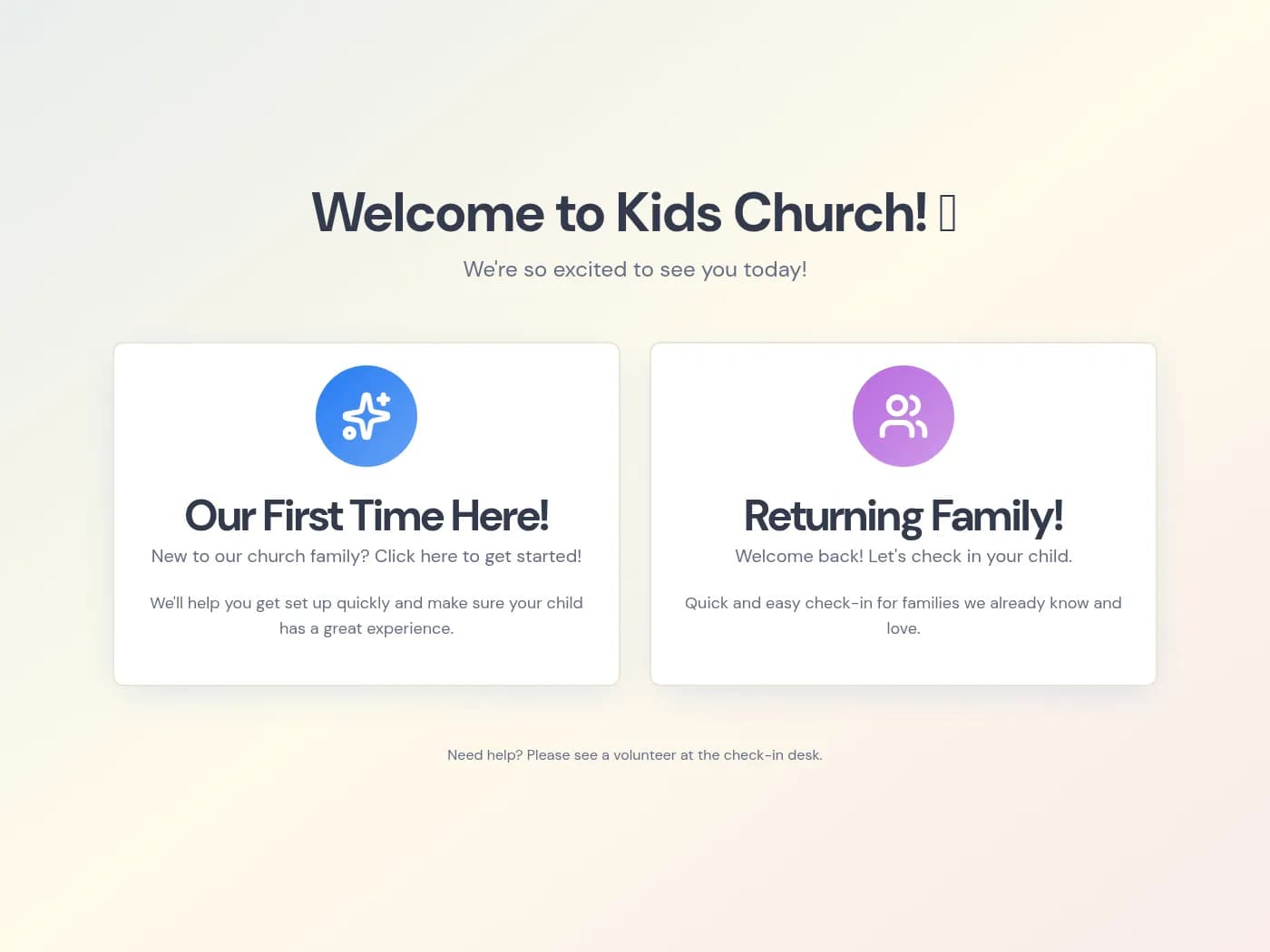 Kids Ministry Check-In Kiosk App