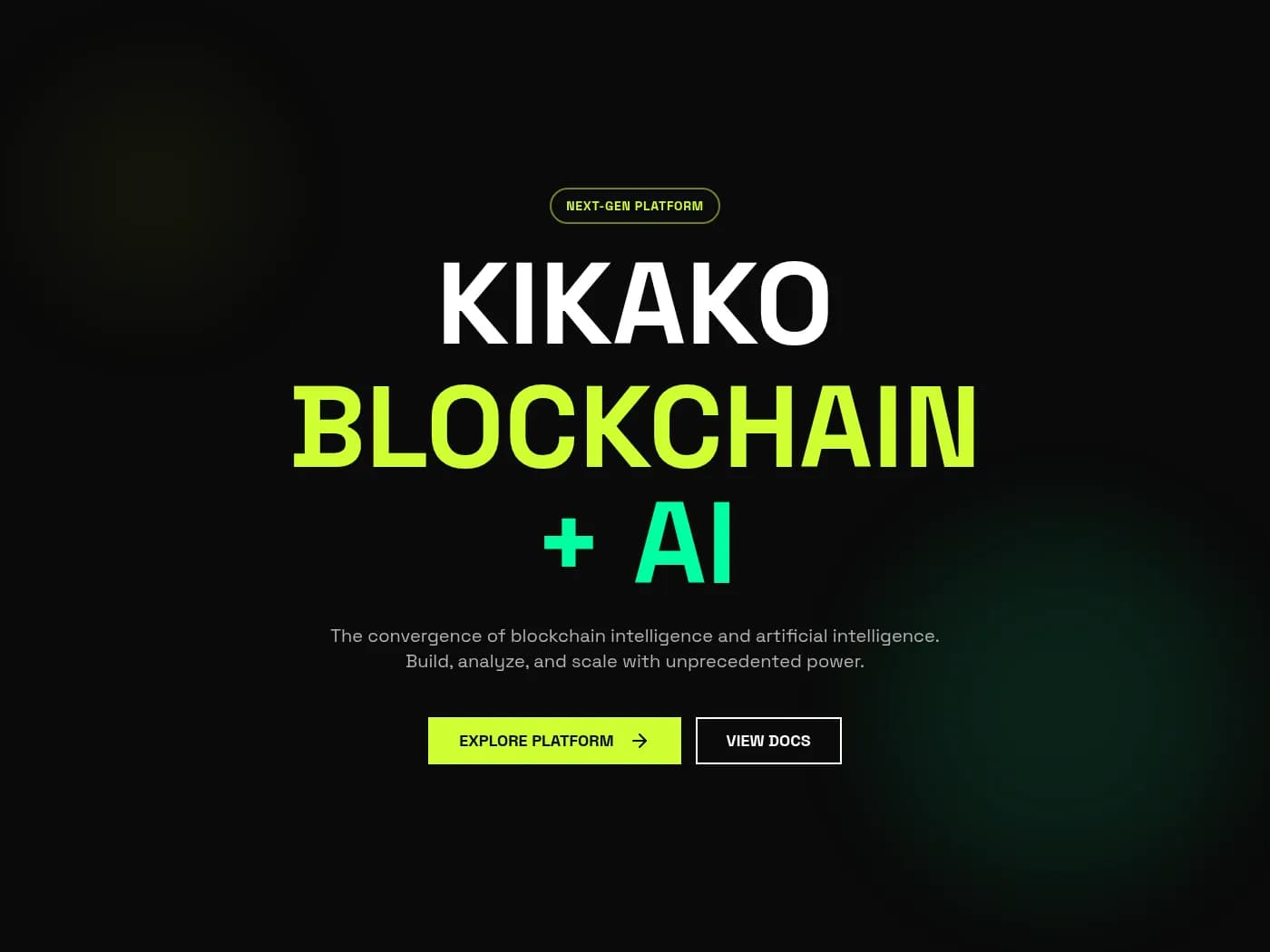 Kikako: Blockchain + AI Platform Website