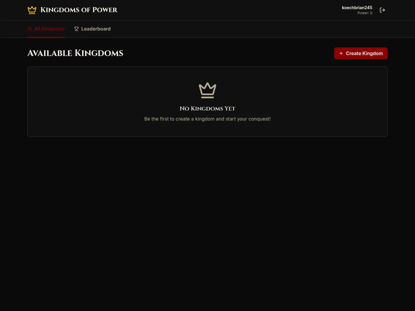 Kingdoms of Power: A Political Strategy Battle Platform
