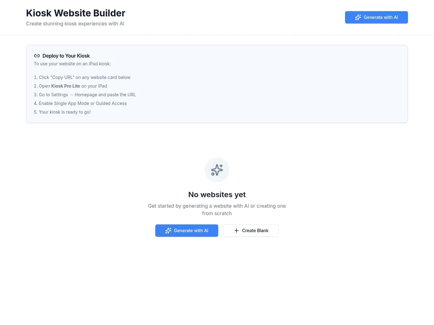 Kiosk Website Designer & Builder