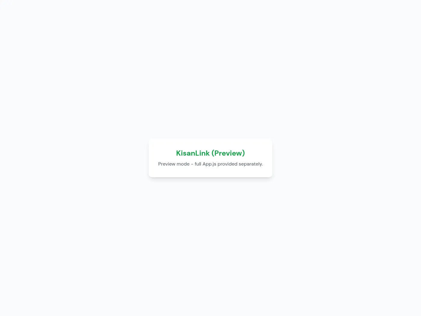 KisanLink: Unified Agriculture Marketplace Web App in a Single File