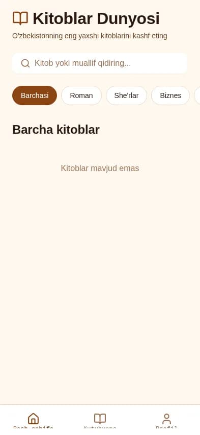 Kitob Nashriyotlari uchun Zamonaviy Kitob Reklama Mobil Ilovasi