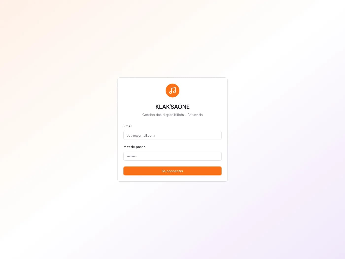 KLAK'SAÔNE Musicians Availability Manager
