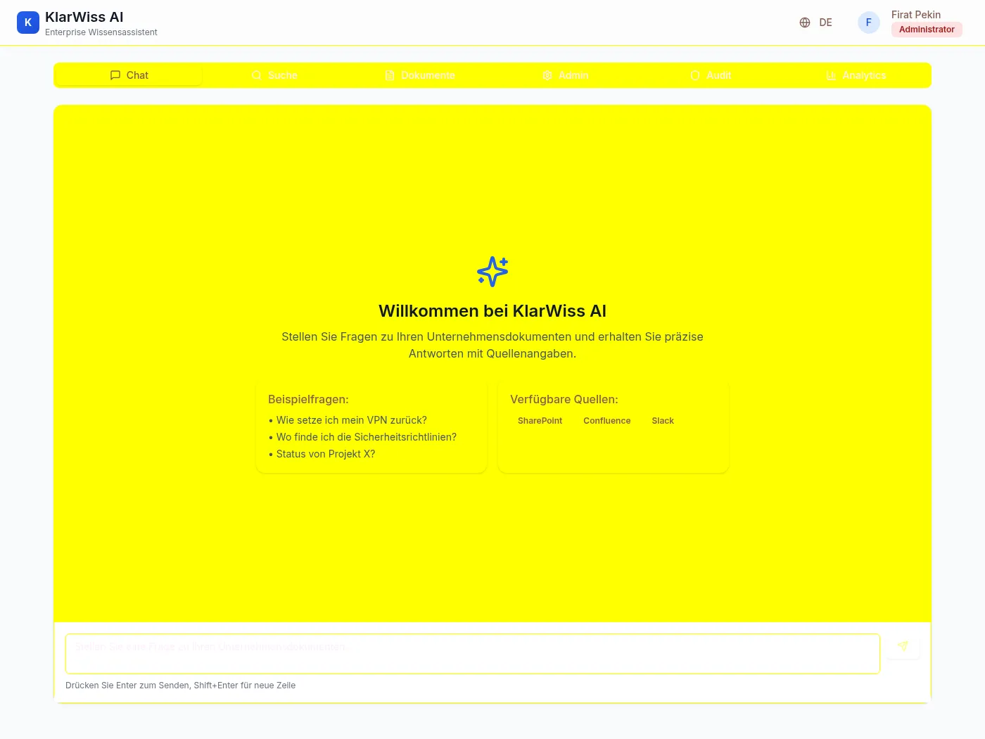KlarWiss AI - Enterprise Knowledge Assistant