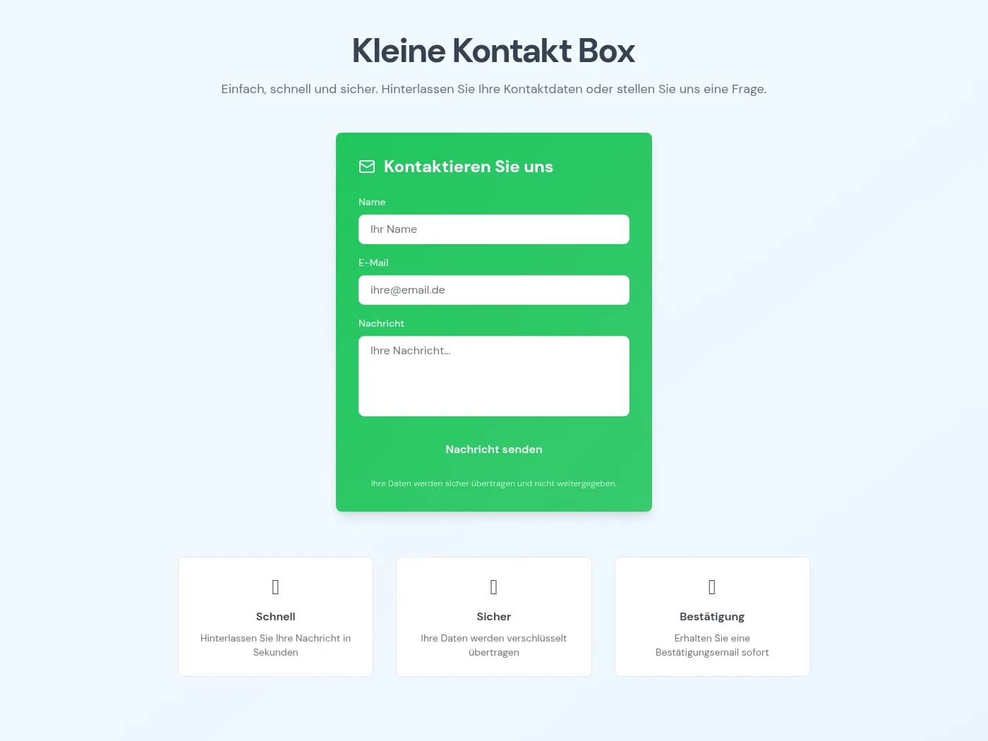 Kleine Kontakt Box