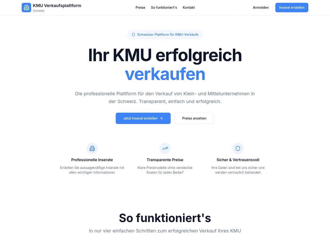 KMU Verkaufsplattform Schweiz