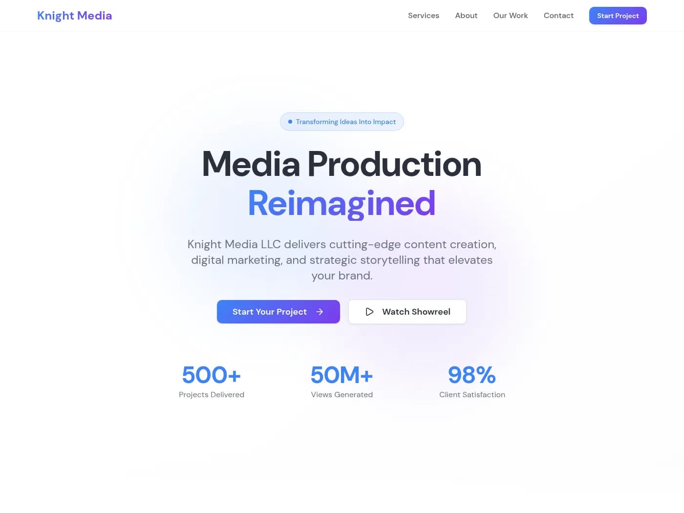 Knight Media LLC Company Landing Page