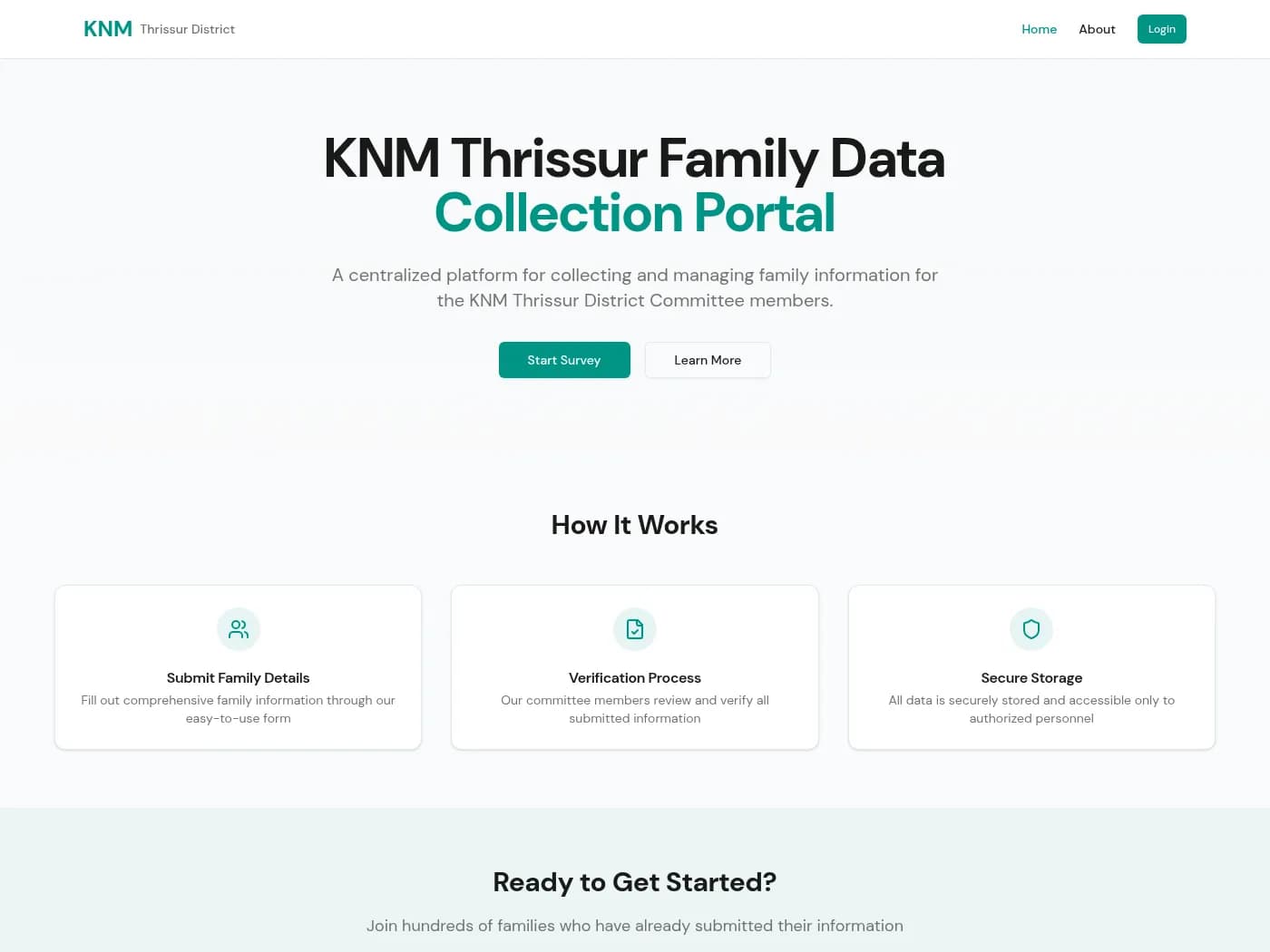 KNM Thrissur Family Data Collection Portal