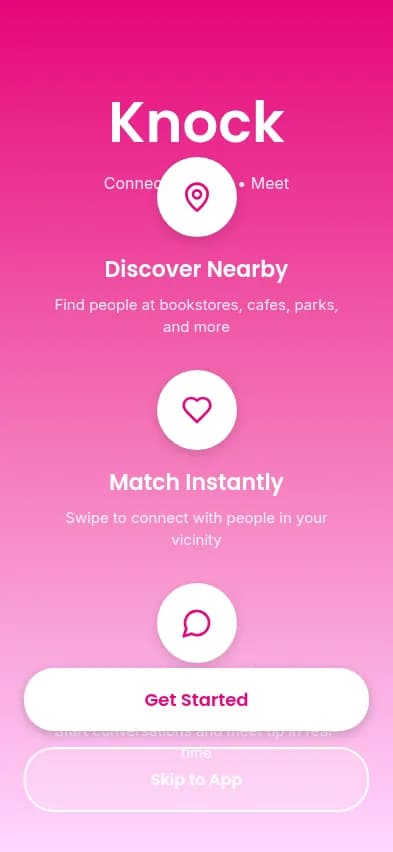 Knock: Real-Time Location-Based Matching App