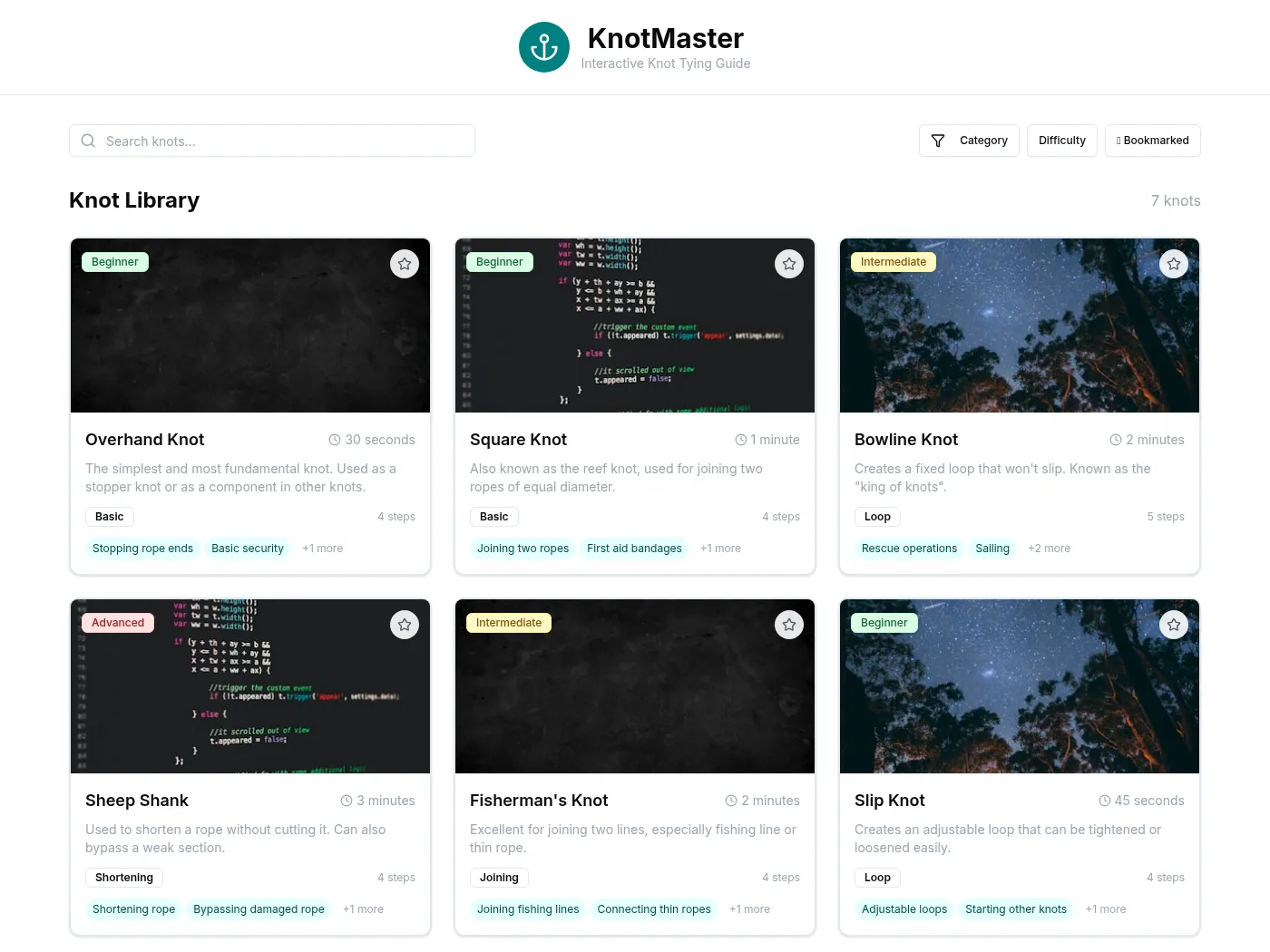 KnotMaster: Interactive Knot Tying Guide