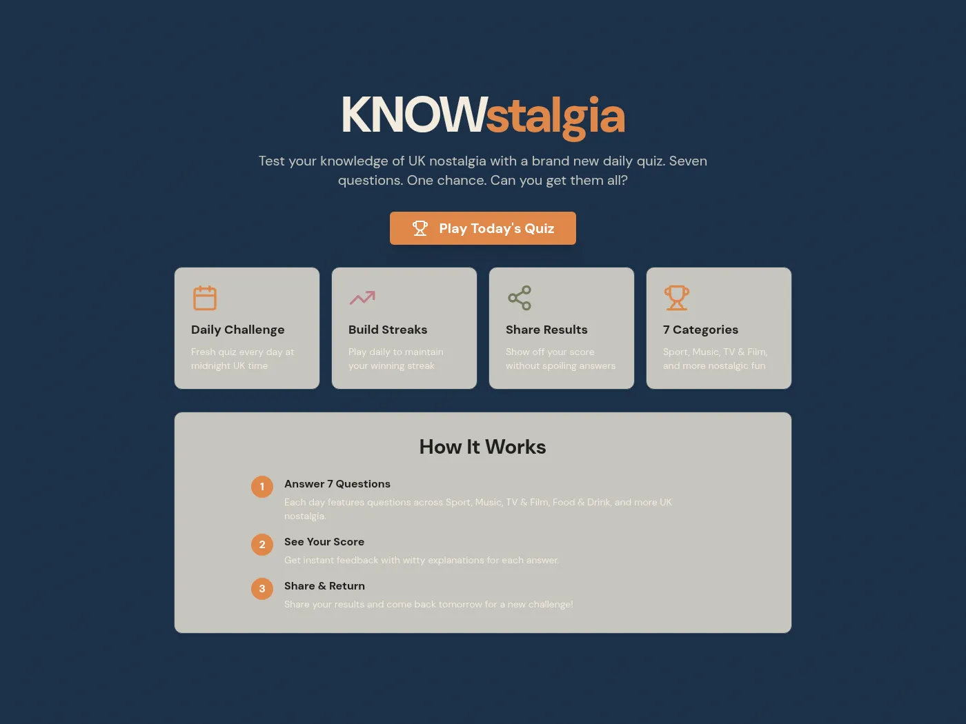 Knowstalgia — A Daily 80s-Themed UK Nostalgia Web Quiz