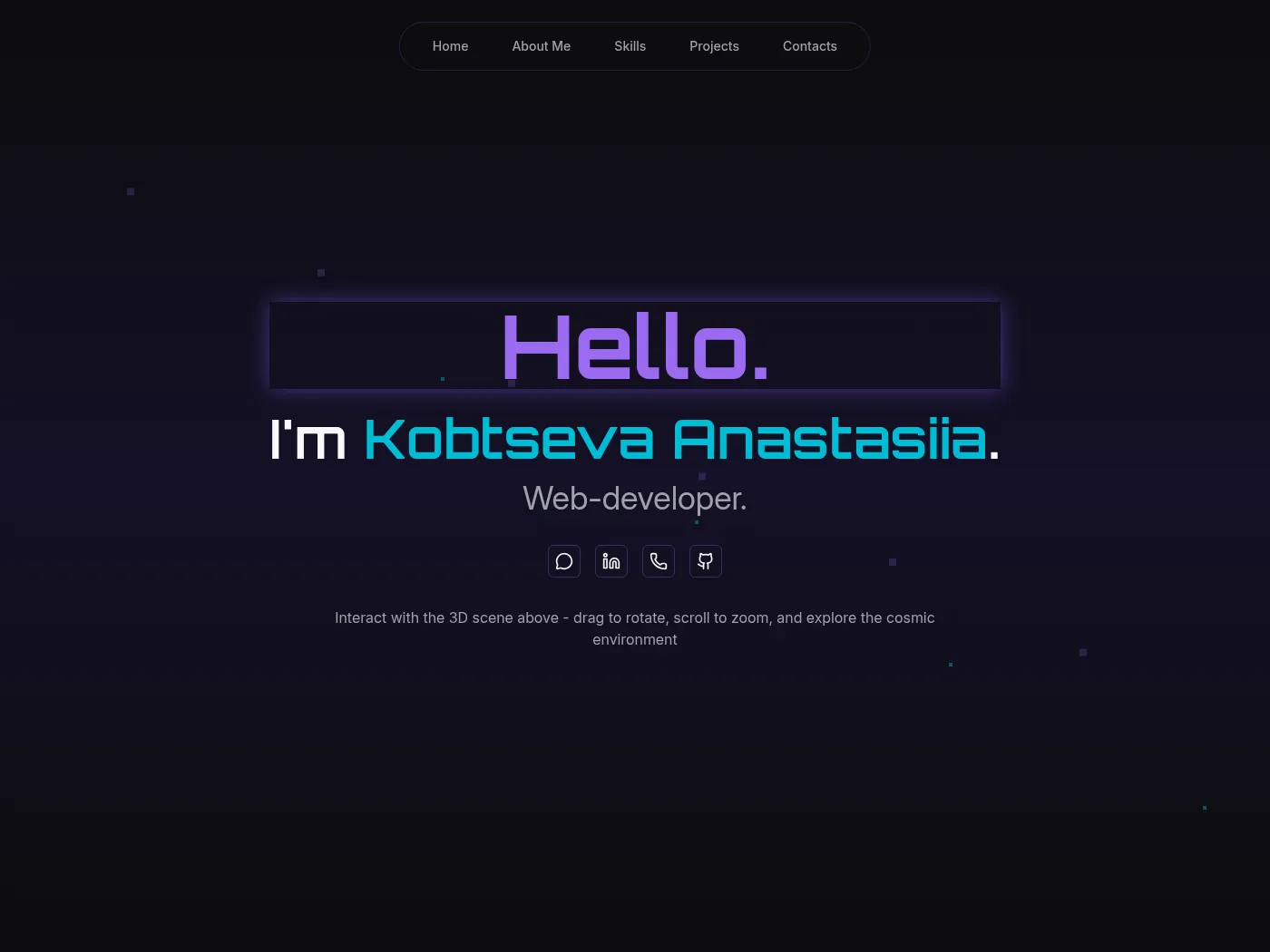 Kobtseva Anastasiia Futuristic Portfolio Website