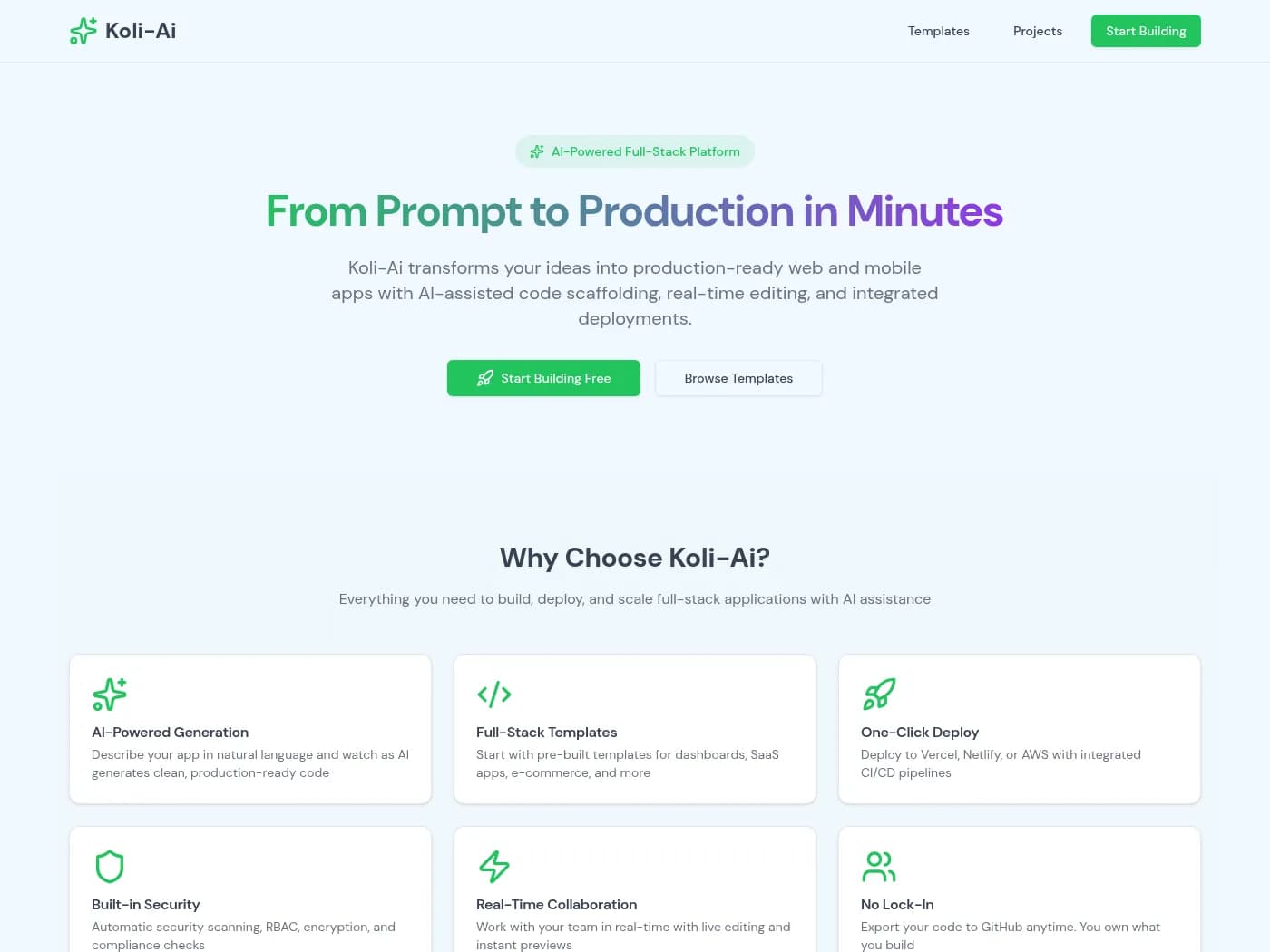 Koli-Ai: The AI-Powered Full-Stack App Generation Platform