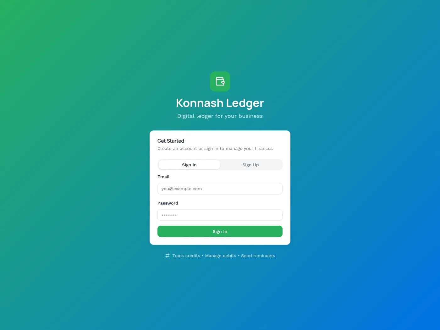 Konnash Ledger Web Clone