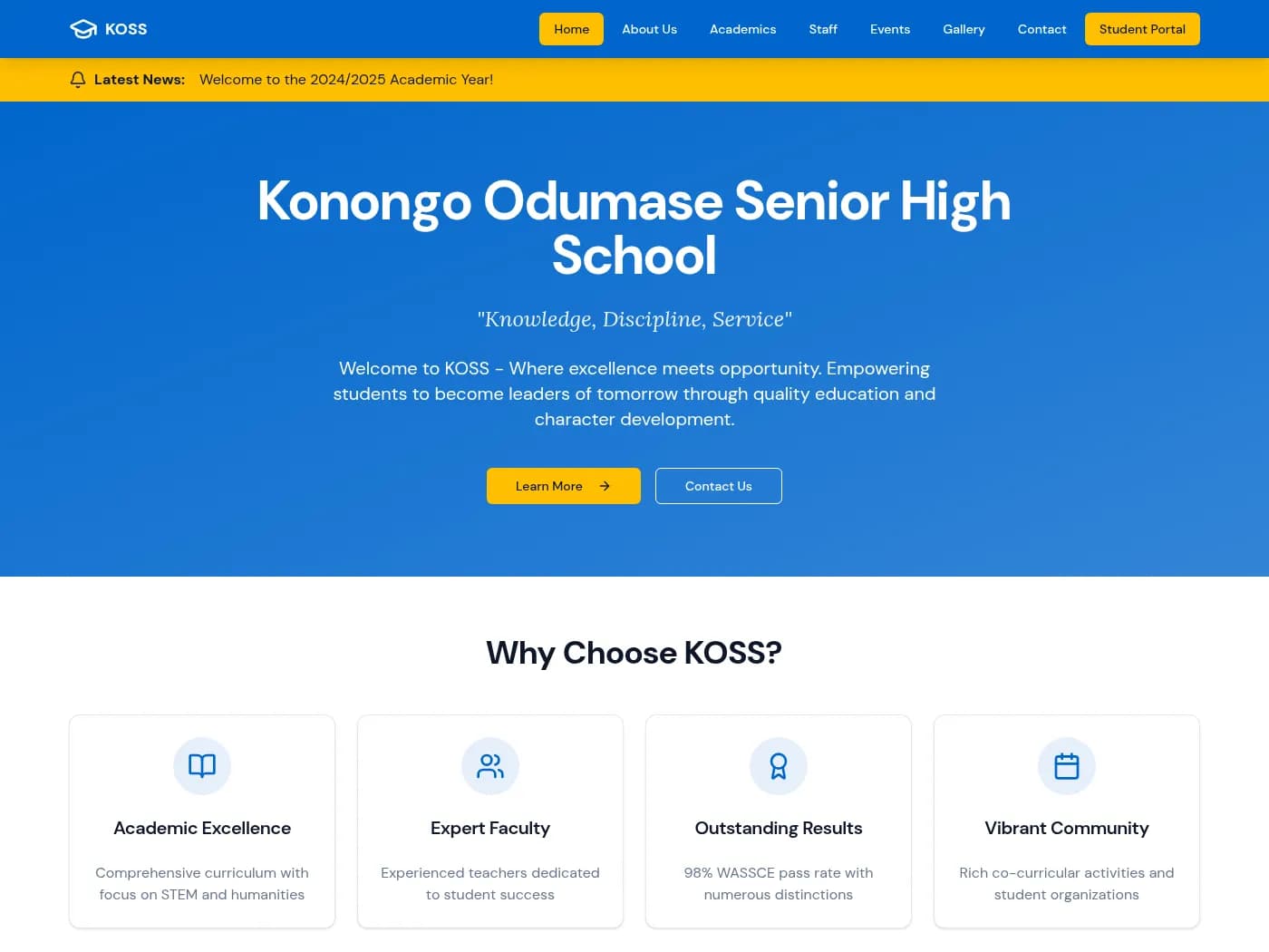 Konongo Odumase SHS Interactive Website