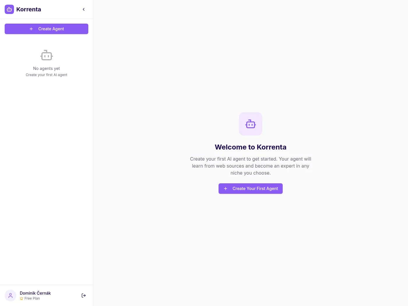 Korrenta: AI Agent Platform for Niche Knowledge Bots (MVP)