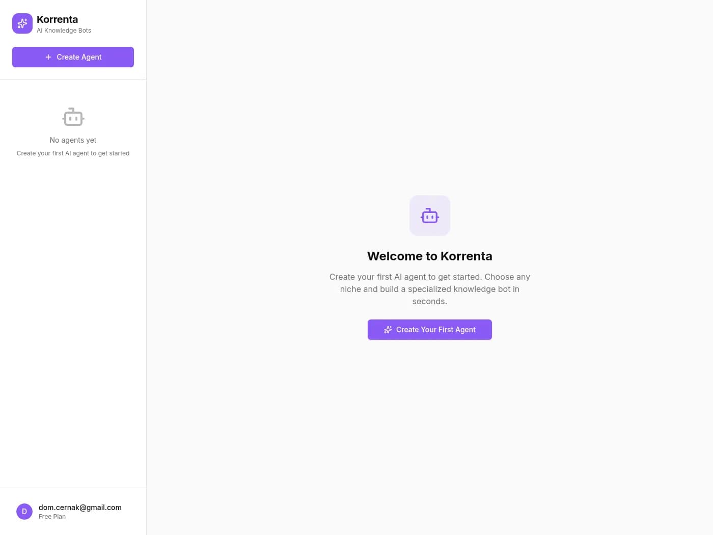 Korrenta: Niche AI Agent SaaS Platform for Specialized Knowledge Bots