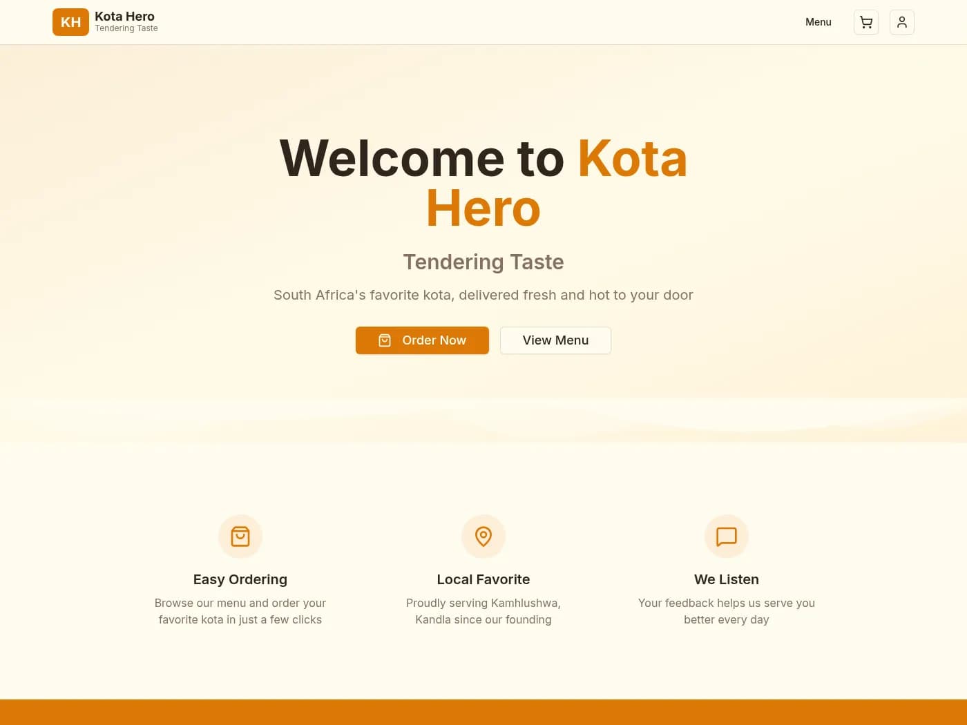 Kota Hero: Online Ordering & Admin Platform for South Africa's Favorite Kota Business