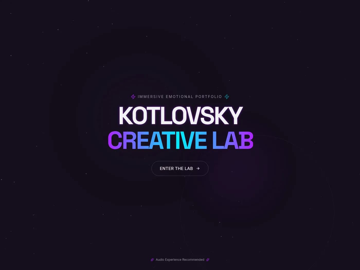 Kotlovsky Creative Lab – Immersive Emotional Portfolio Space