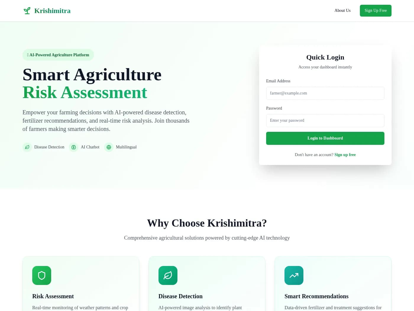 Krishimitra - Smart Agriculture Platform