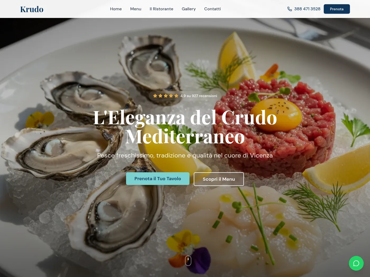 Krudo Premium Seafood Restaurant Web Experience
