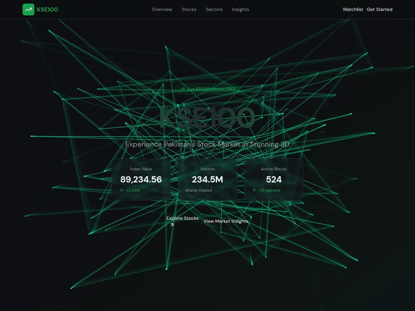 KSE100 3D Stock Market Explorer