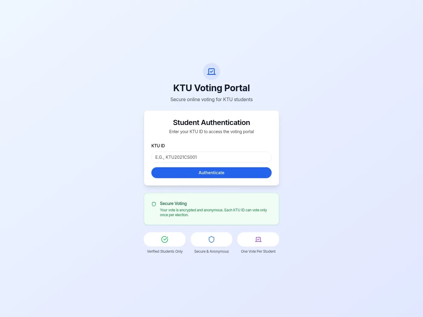 KTU Unique Online Voting Platform
