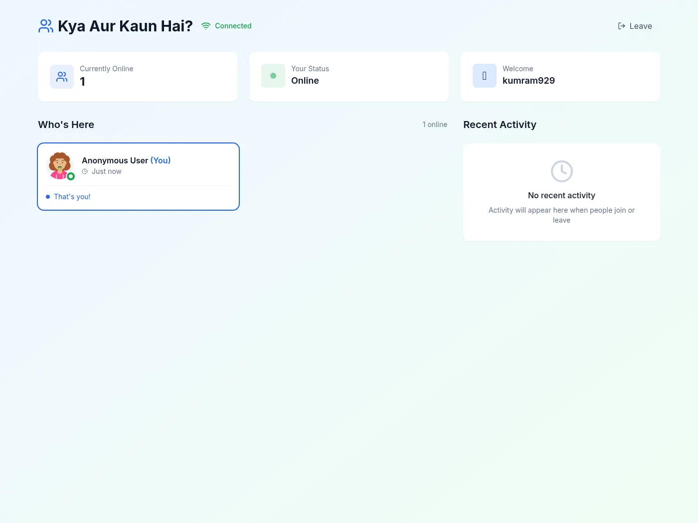 Kya Aur Kaun Hai: Real-Time Presence Tracker